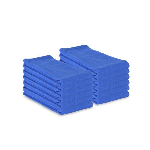 Monarch Brands ABSBNT-BLUE Huck Cotton Cleaning Towels 16x26 Blue