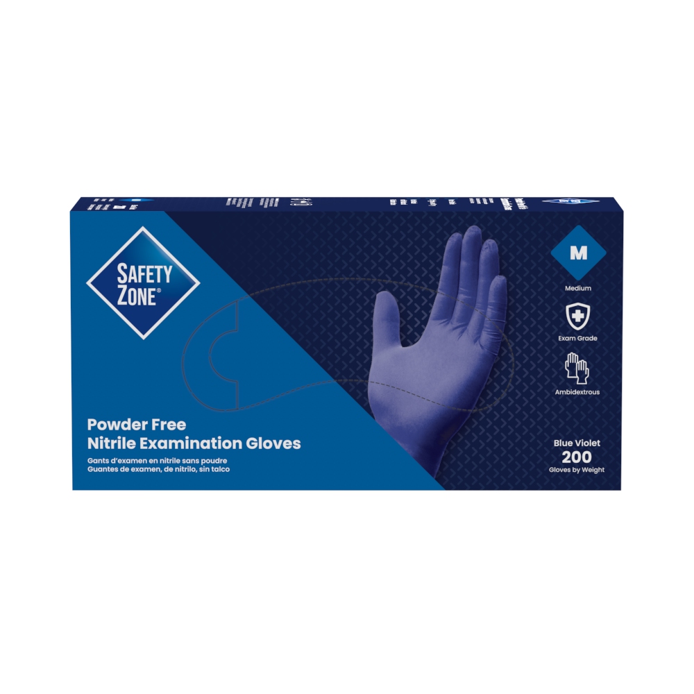 ProWorks Blue-Violet Nitrile Exam Gloves, Powder-Free, 3 mil (HOS-GL ...
