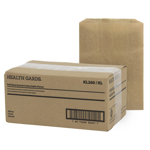 Health Gards KL HOSPECO Kraft Waxed Paper Receptacle Liner w/ gusset ...
