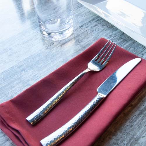 Monarch Brands NAP-BUR-SPUN Mariposa Poly Spun Napkin 20x20 Burgundy