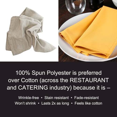 Monarch Brands NAP-GOLD-SPUN Mariposa Poly Spun Napkin 20x20 Gold