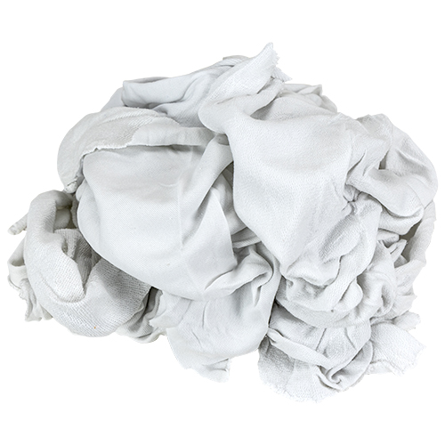 Duraworks 420-25 New French Terry Knits, Washed, Bulk, White, Size ...