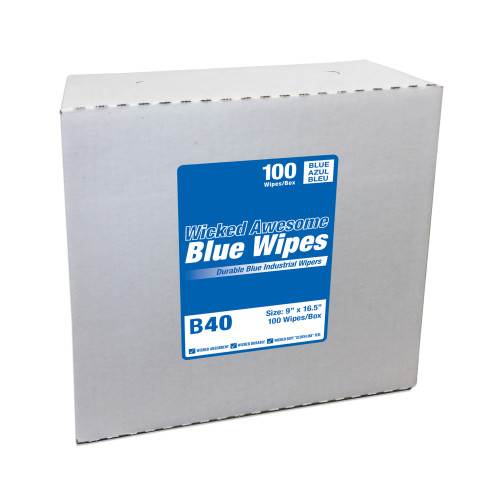 Wicked Awesome® Blue Wipes B40 – DRC Cellulose Industrial Wipers, 9″ x ...