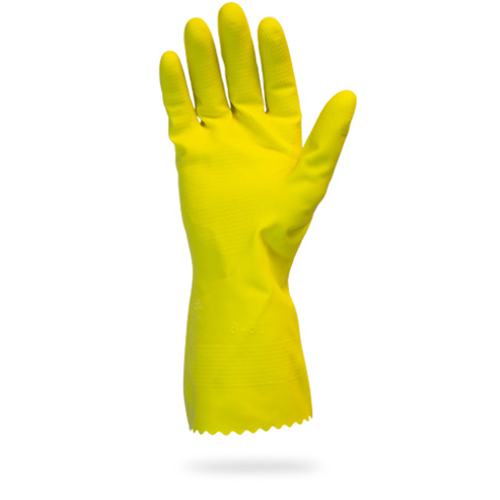 Shop ProWorks® Latex Flock Lined 18 Mil Glove Yellow Medium GRFY-MD-1S