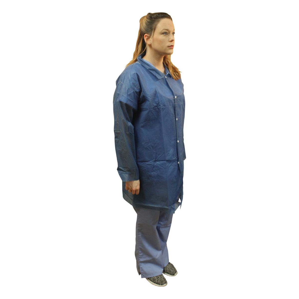 Safety Zone® PolyLite® Lab Coat w/ No Pockets, Snap Front & Open Wrists ...