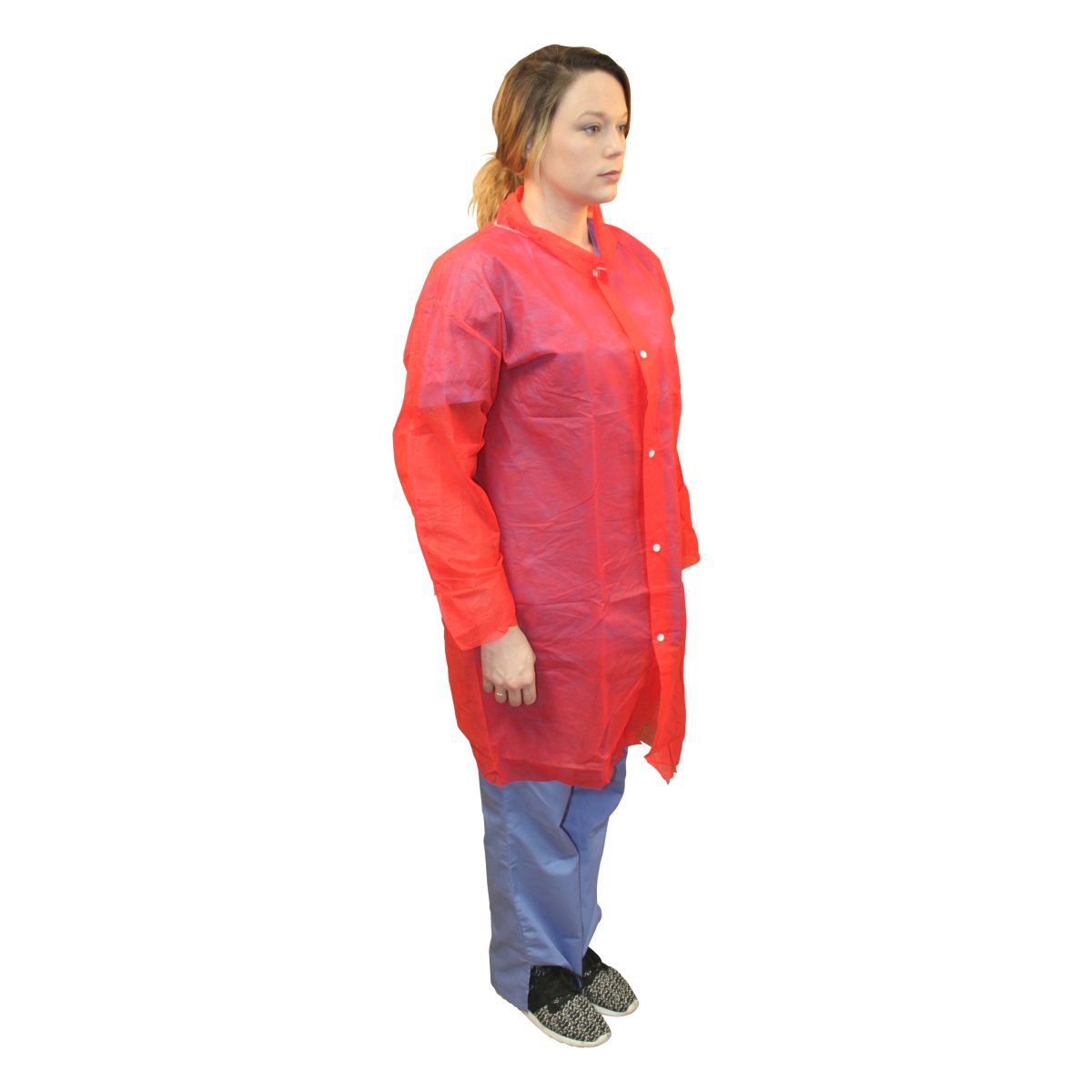 Safety Zone® PolyLite® Lab Coat w/ No Pockets, Snap Front & Open Wrists ...