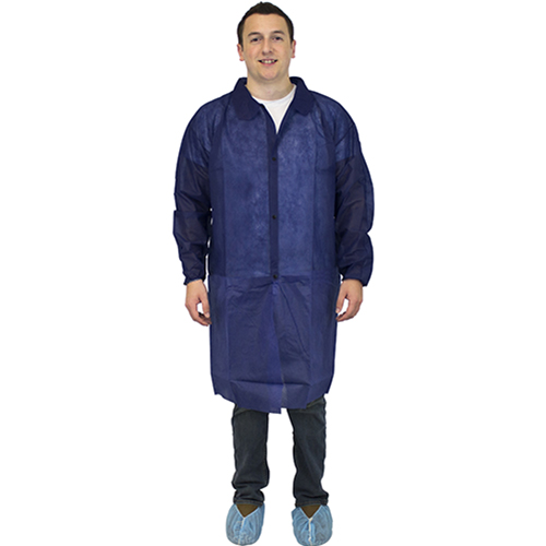 POLYPROPYLENE LAB COAT BLUE NO