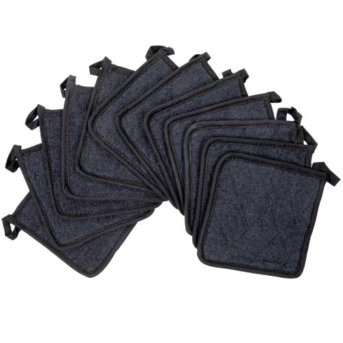 Monarch Brands PNP-POT-BLACK Cooks Linen Pot Holder 7x7 Black (12/Pack)