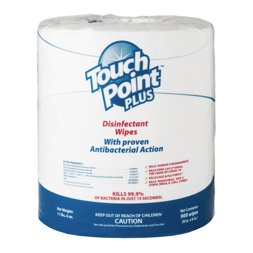 Touch Point WD900 Touch Point Plus Disinfectant Wipes Large Roll, 8" x ...